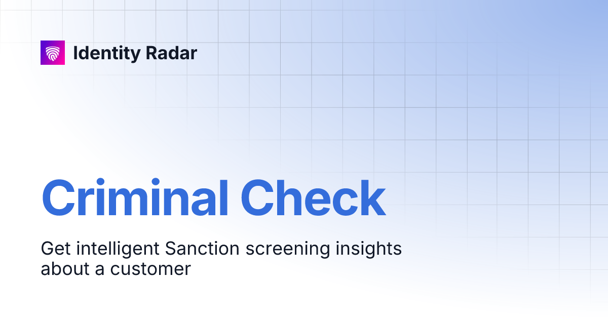 Criminal Check | Identity Radar