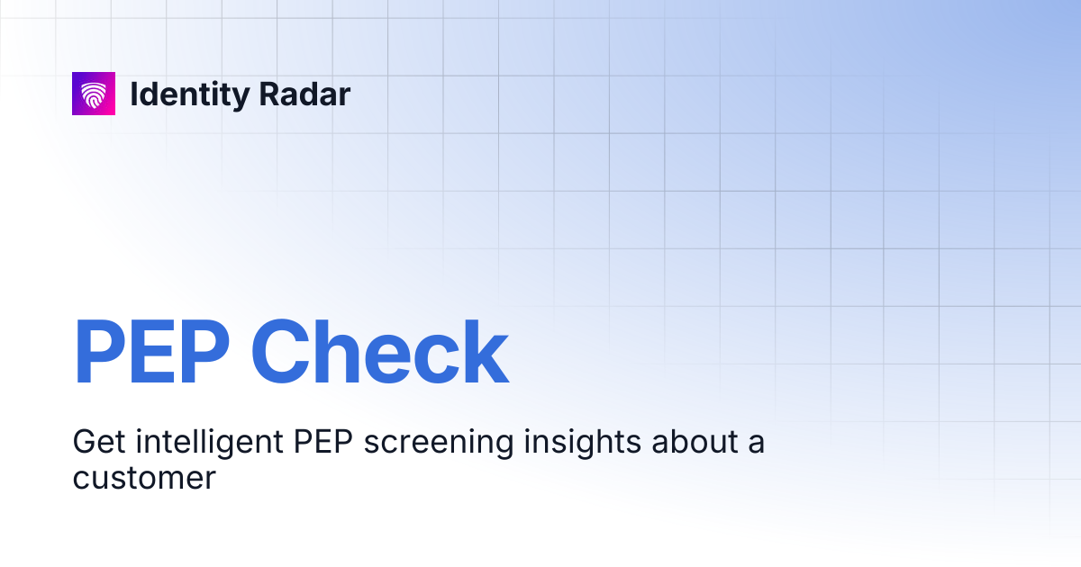 PEP Check | Identity Radar